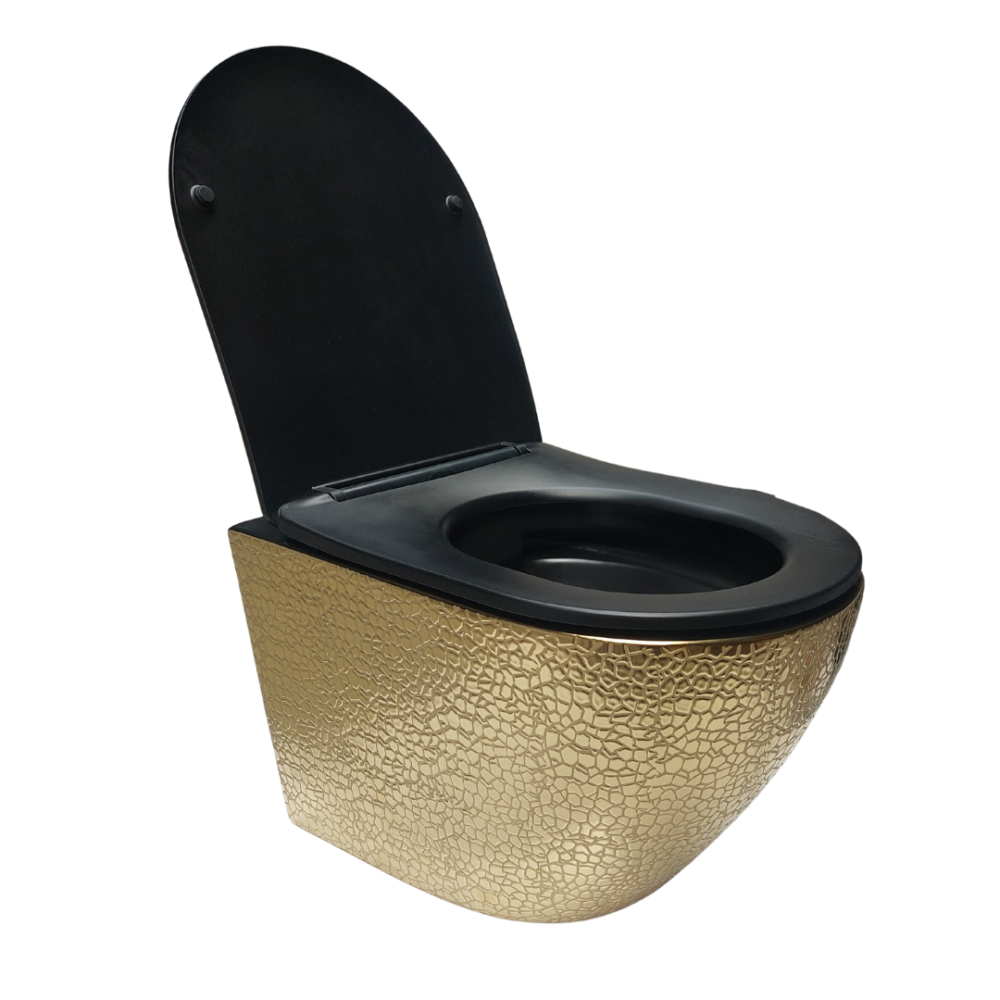 Hangend toilet croco goud/zwart Livorno - Dateg